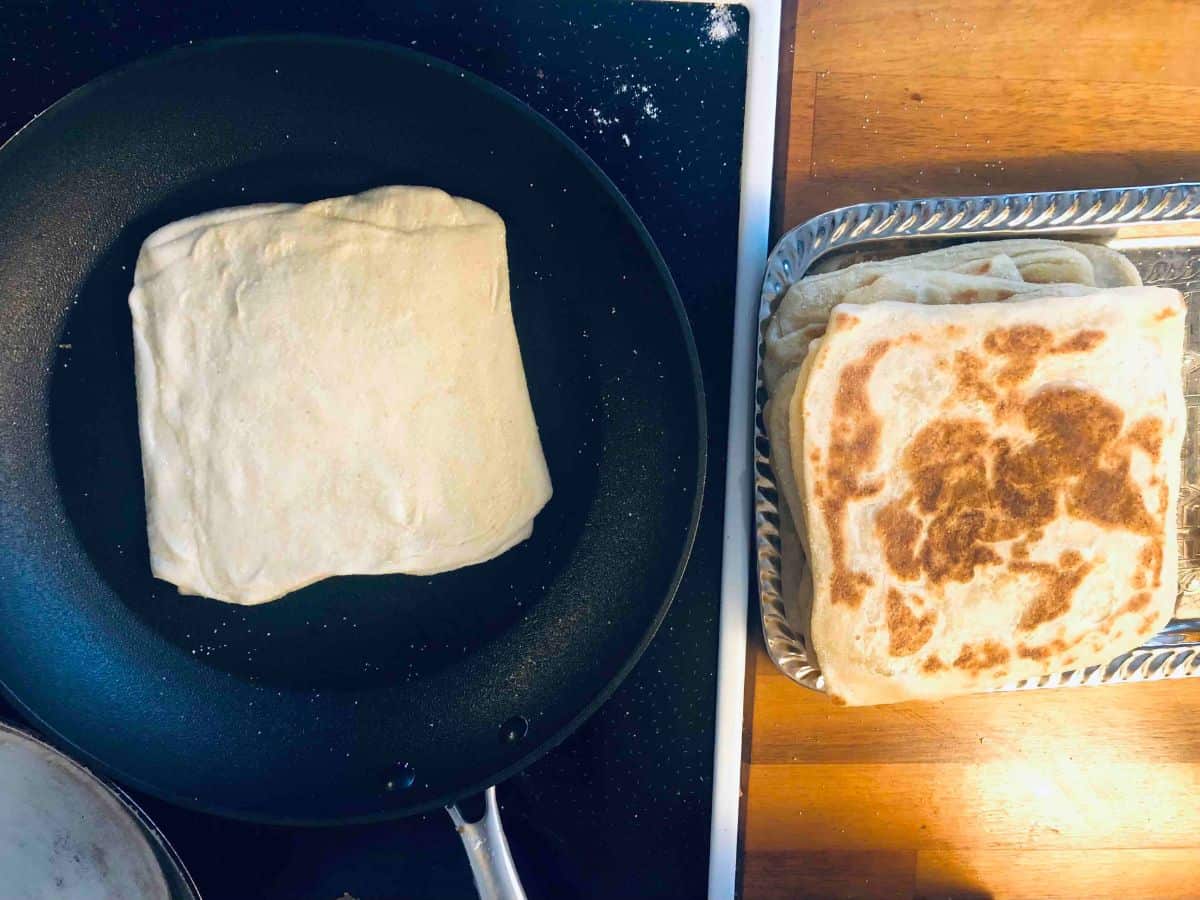 Msemen | Crispy Square Moroccan bread/pancake (Rghaif)