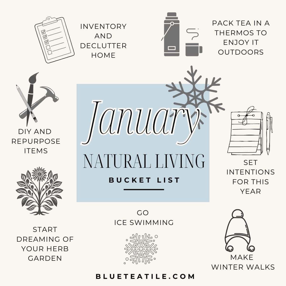 January Bucket List: Ground yourself and set the intentions